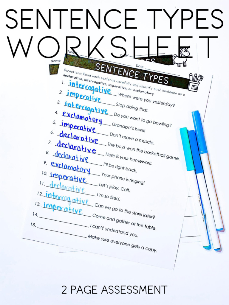 SentenceTypesWorksheet 1 | PDF