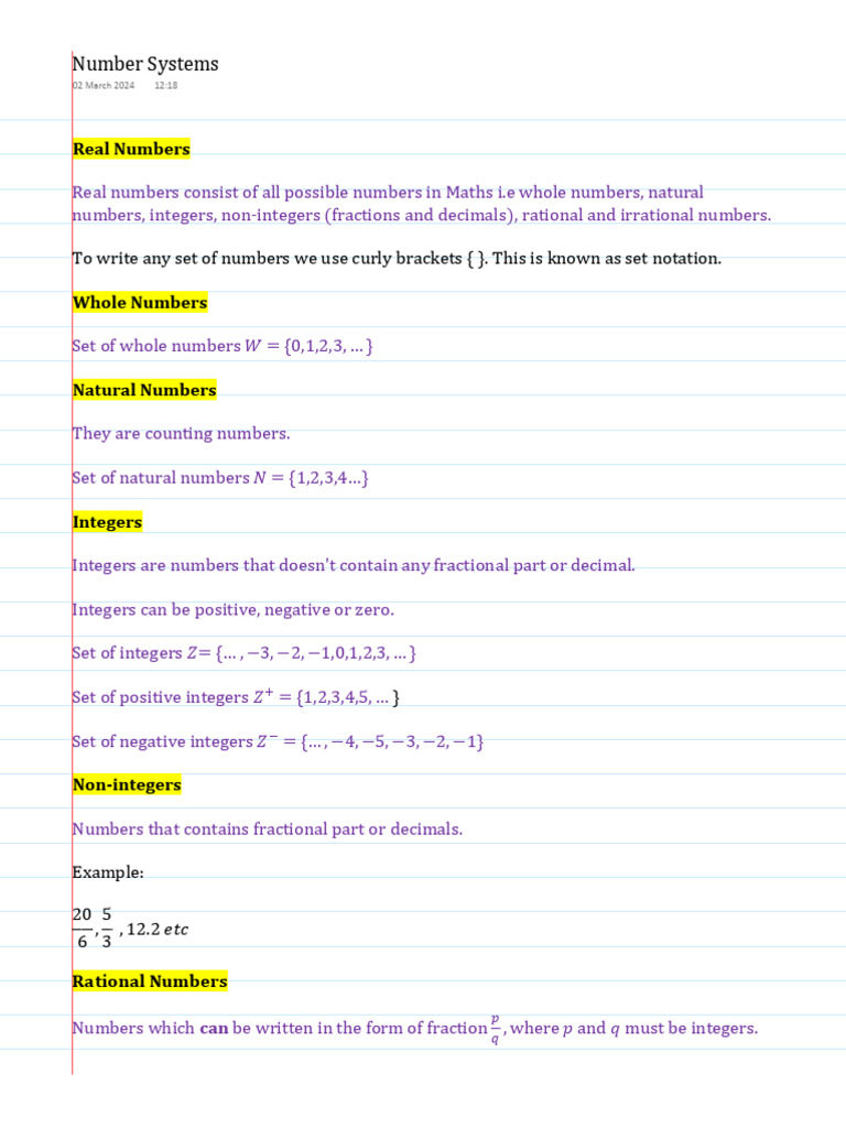 Types of Number | PDF