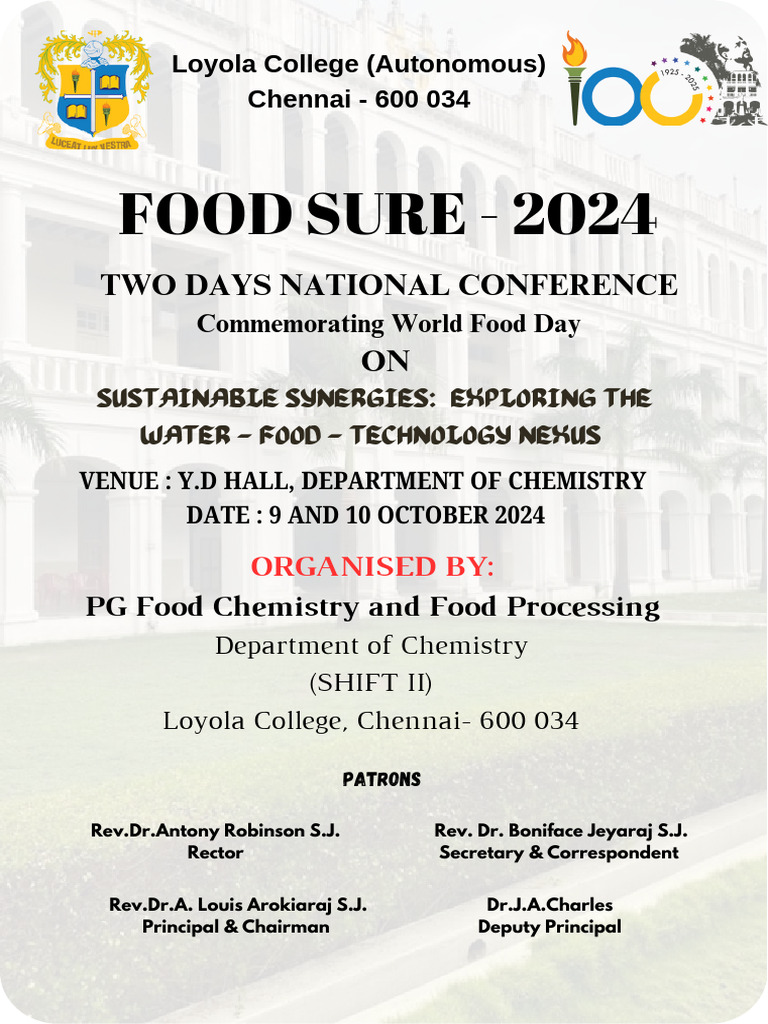 FOOD SURE 2024 National Conference Loyola College - 20240807 - 103931 ...