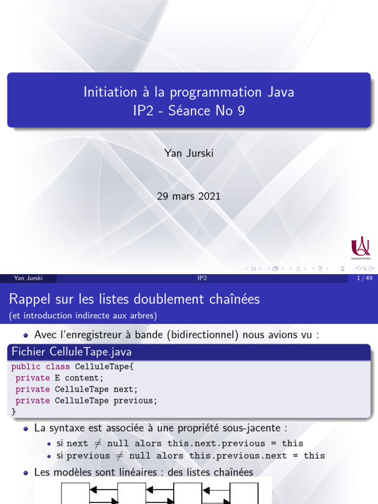 Initiation À La Programmation Java IP2 - Séance No 9: Yan Jurski | PDF