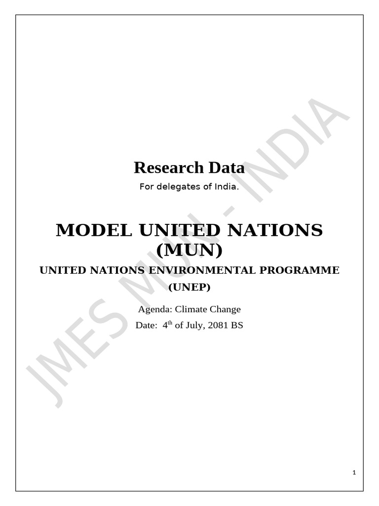 Research for MUN - India | PDF