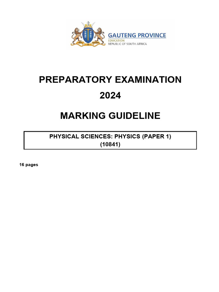 Official 10841 Physical Sciences P1 Memo Billingua - 240914 - 074852 | PDF