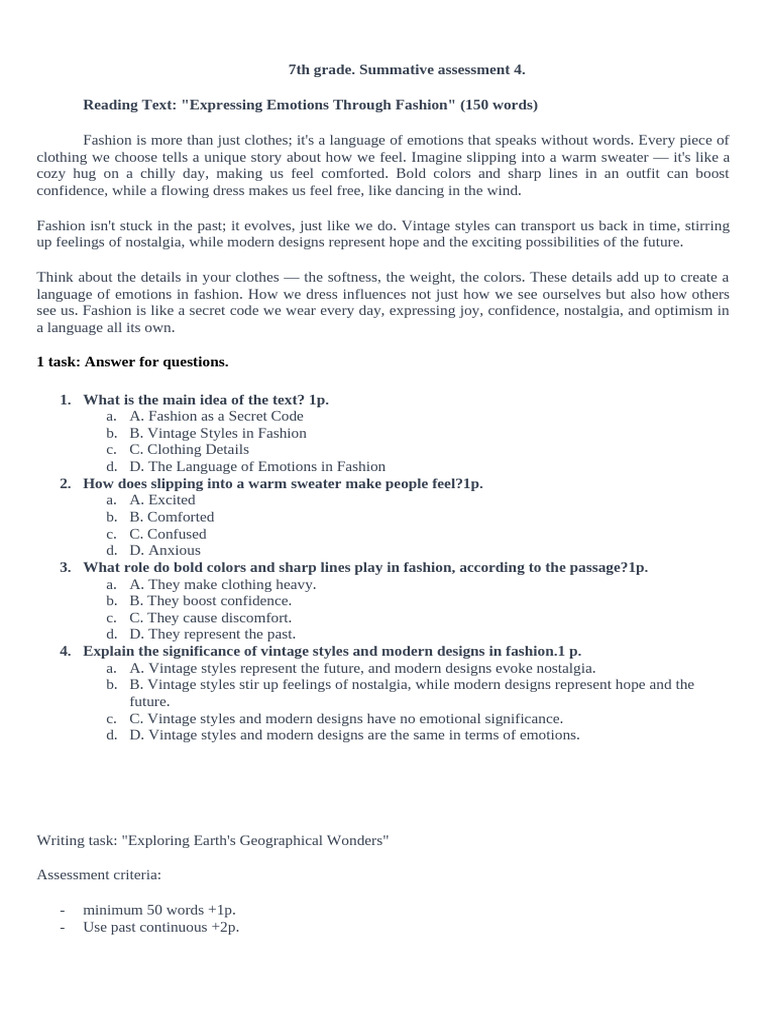 7th Grade SAT 4 | PDF