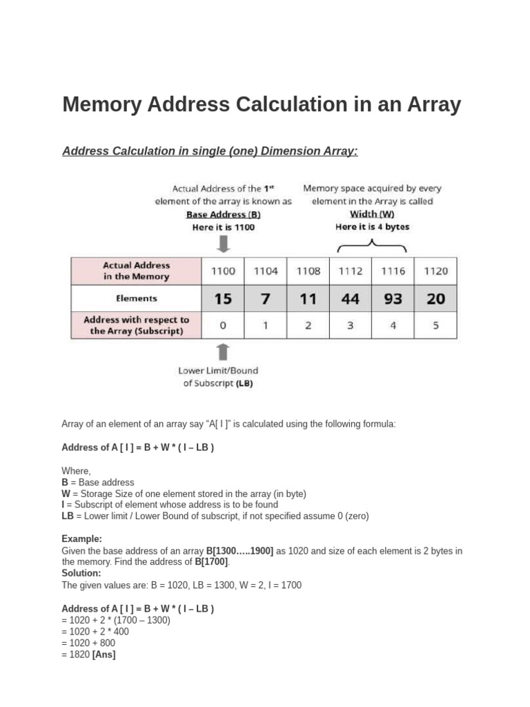 Array Index Calculator | PDF