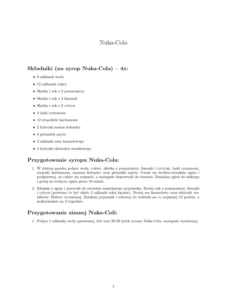 Nuka Cola | PDF