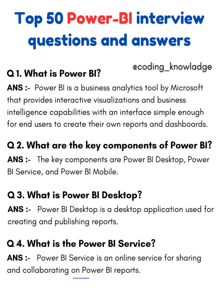 Power-Bi Interview Questions and Answers | PDF | Computer Science | Computer Programming
