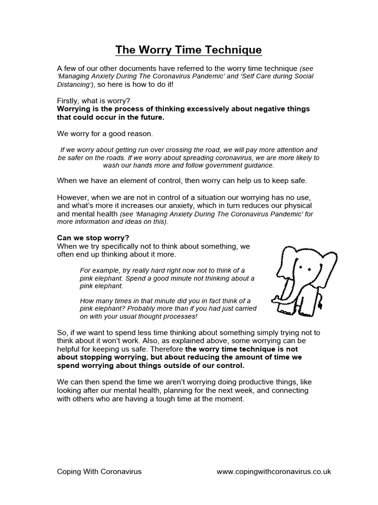 Worry Time Technique for Anxiety Relief | PDF | Anxiety | Mindfulness