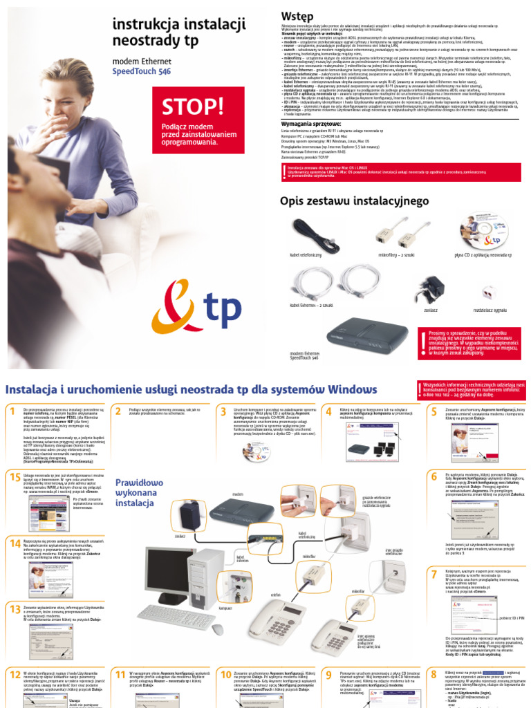 SpeedTouch 546 Instrukcja Instalacji 366913812 | PDF