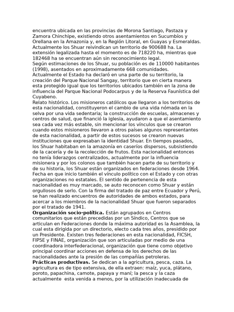 Cultura y organización de los Shuar | PDF