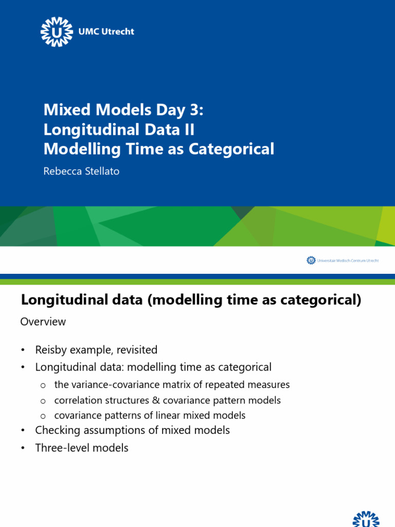 Longitudinal Data Analysis: Mixed Models | PDF | Autoregressive Model ...