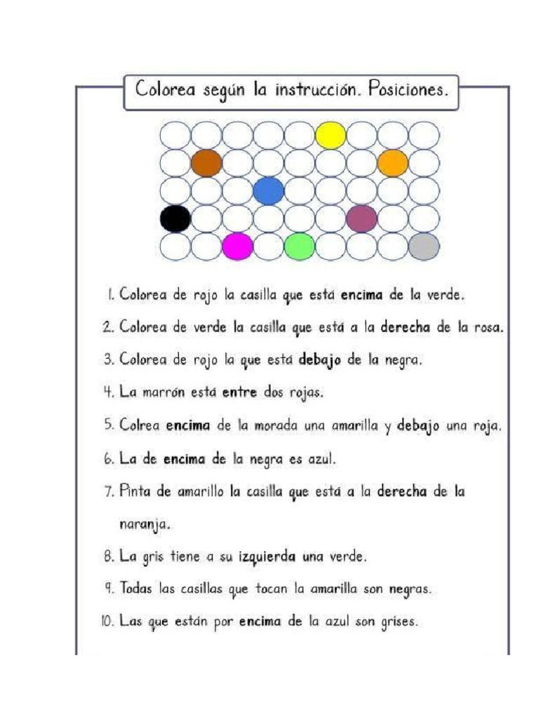 Seguimiento Instrucciones Comprension | PDF