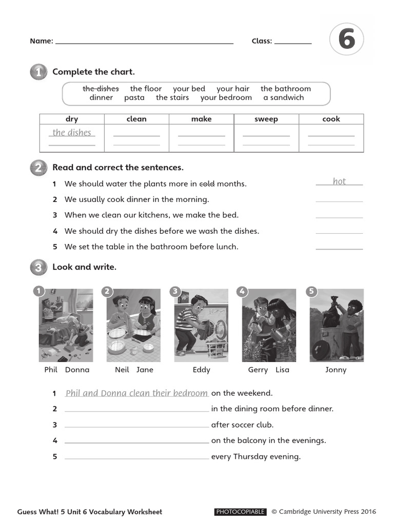 Guess What 5 AE Unit 6 Vocabulary Worksheet | PDF
