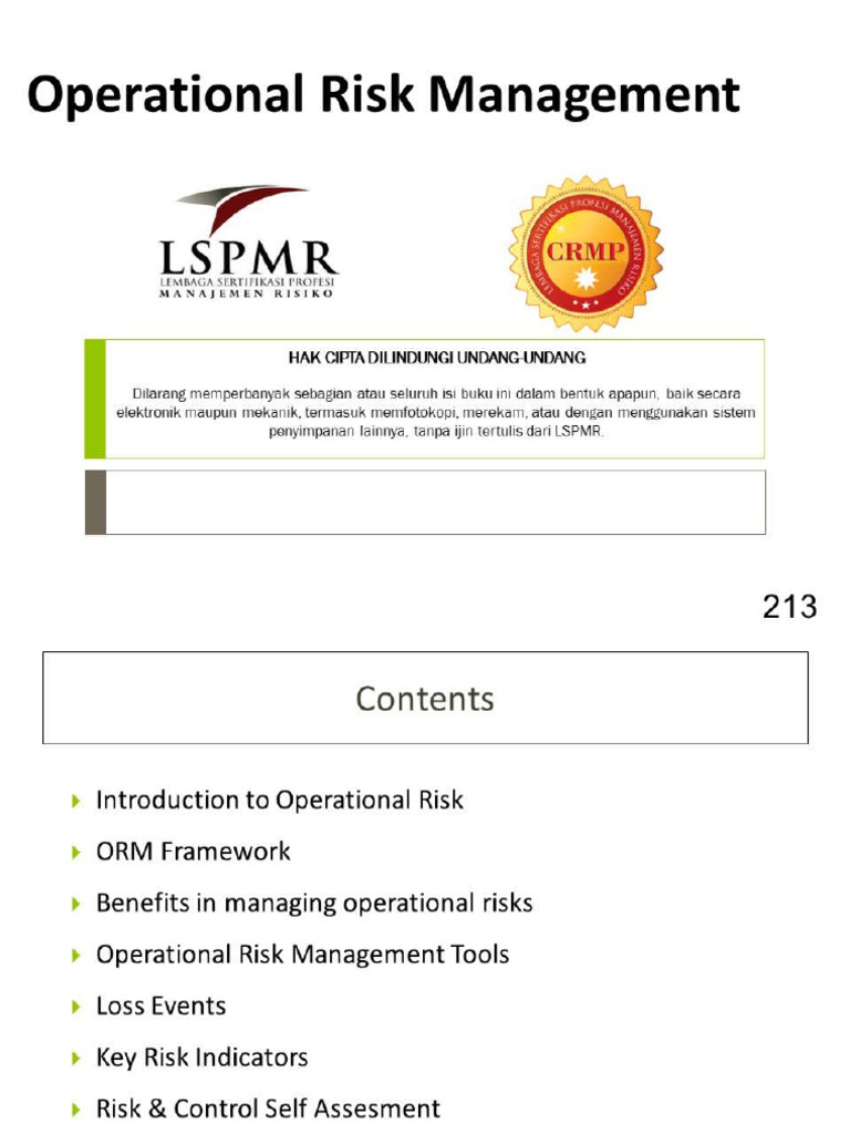 Materi Operational Risk Management | PDF