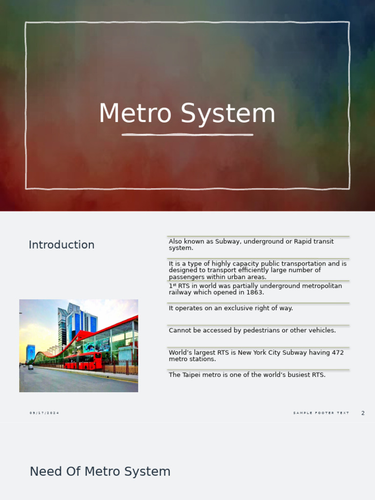 Metro System | PDF