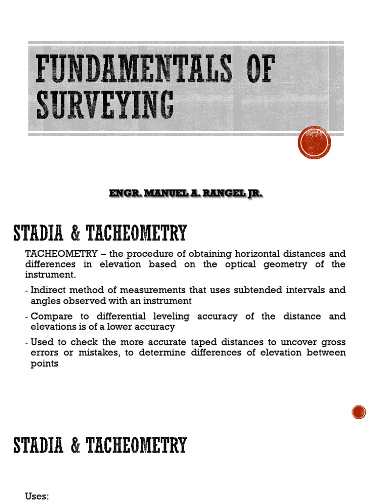 Stadia Tacheometry | PDF