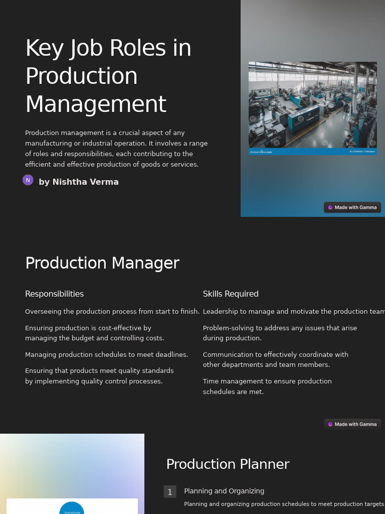 Key-Job-Roles-in-Production-Management | PDF