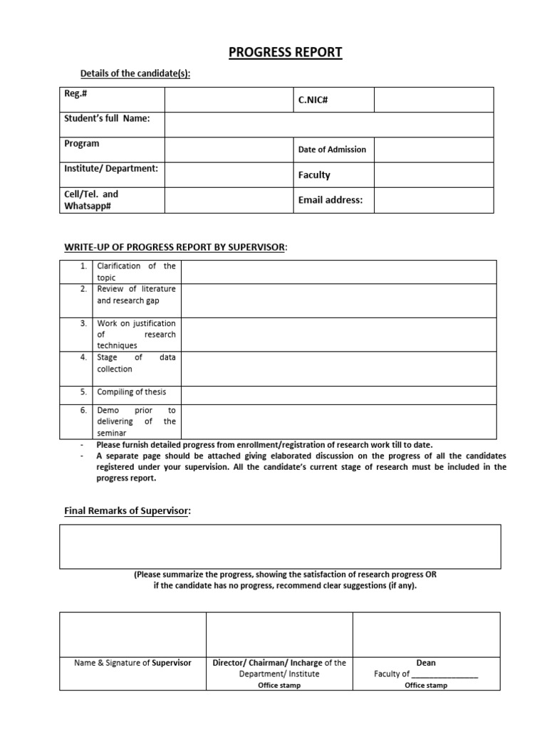 Progress Report | PDF