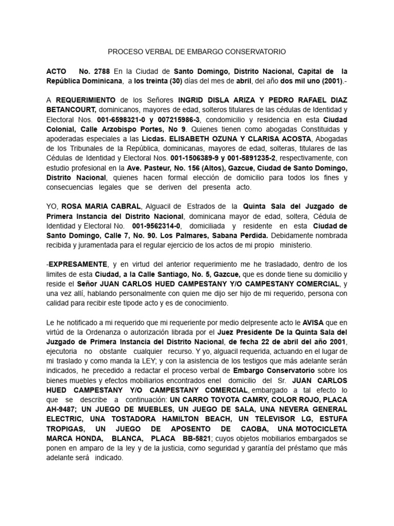 Embargo Conservatorio en Santo Domingo | PDF | República Dominicana ...