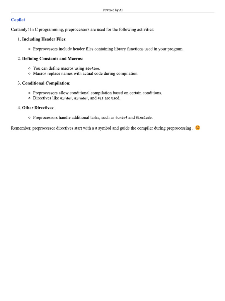 Preprocessor Use | PDF