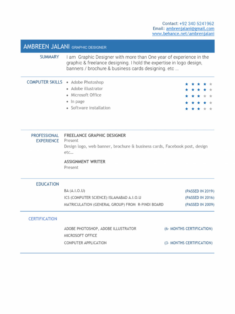 Ambreen Resume Graphic | PDF