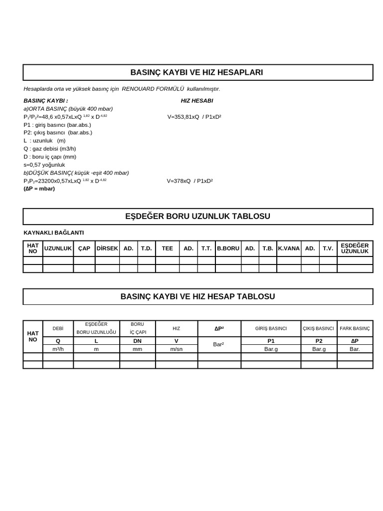 Basinç Kaybi Hesabi. | PDF