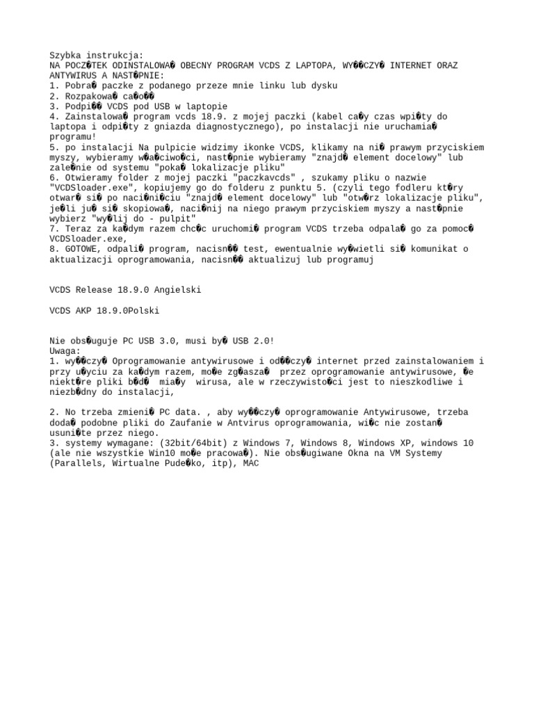 Programowanie Vcds | PDF