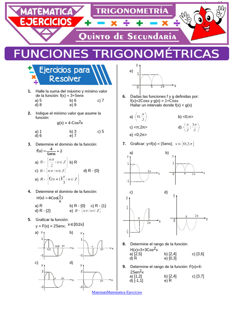 Funciones Trigonometricas para Quinto Grado de Secundaria | PDF