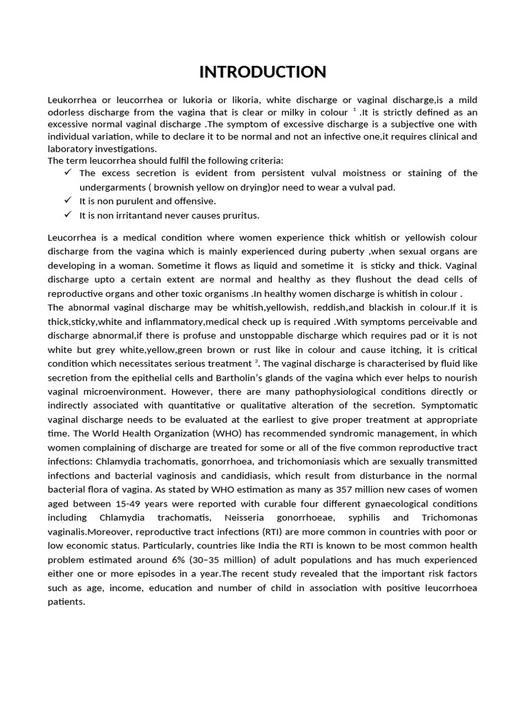 Leucorrhea Article | PDF