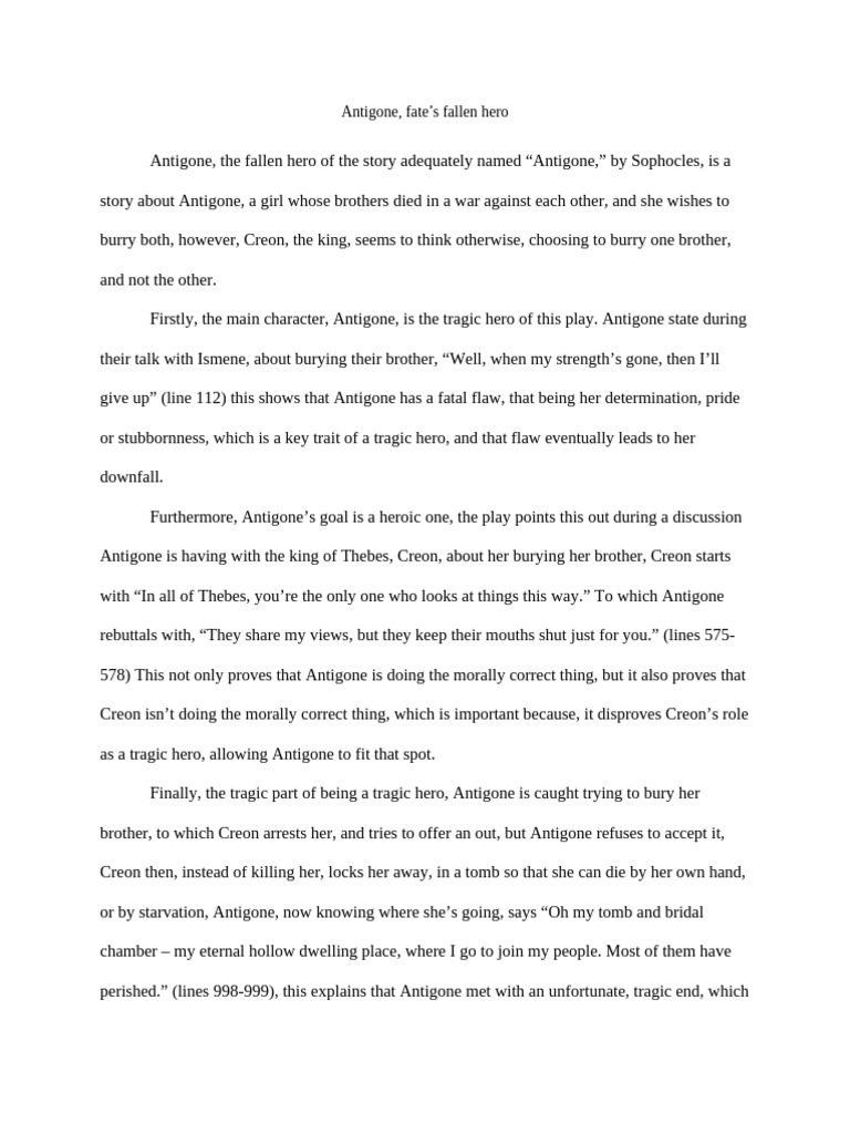 Antigone Tragic Hero | PDF