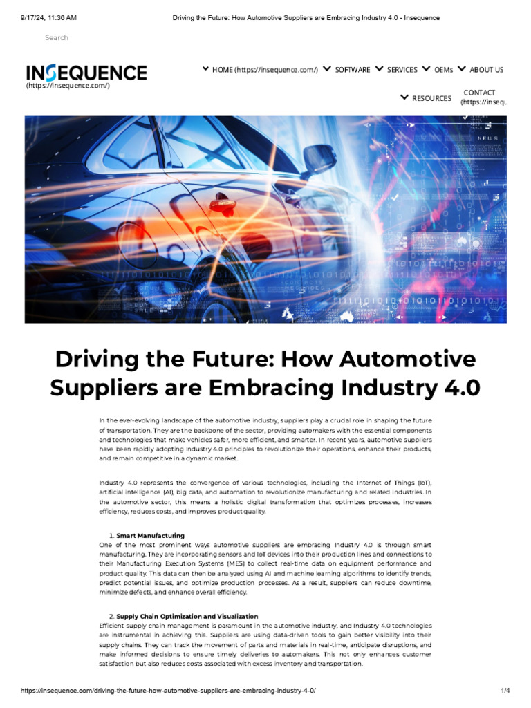 Driving The Future - How Automotive Suppliers Are Embracing Industry 4. ...