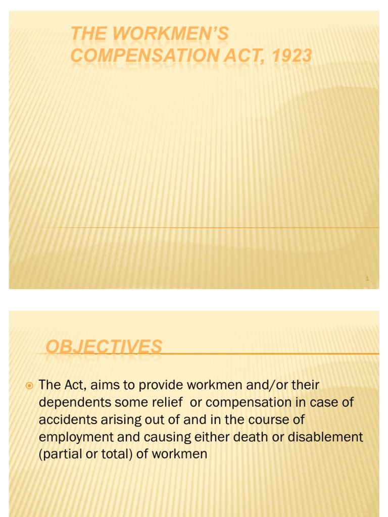 The Workmen's Compensation Act, 1923 | PDF | Indemnity | Employment