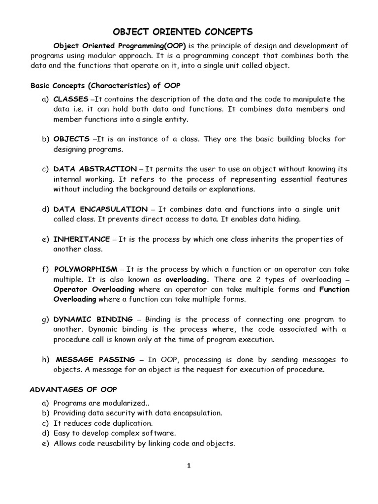 Basicconceptsofoops 99199 | PDF | Object Oriented Programming | Computers