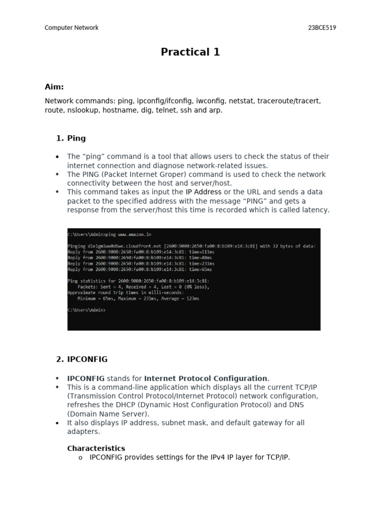 Practical 1 - CN | PDF