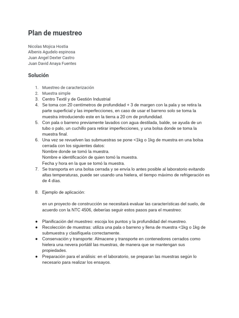 Plan de Muestreo | PDF