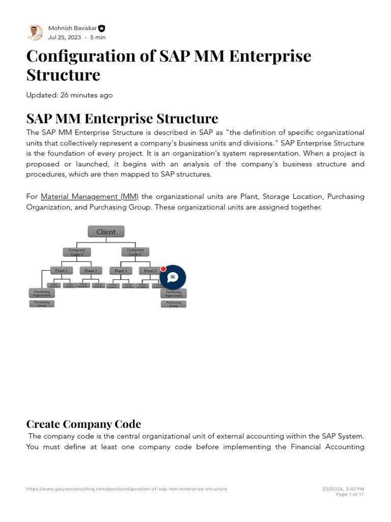 SAP MM Enterprise Structure | PDF | Procurement | Computers