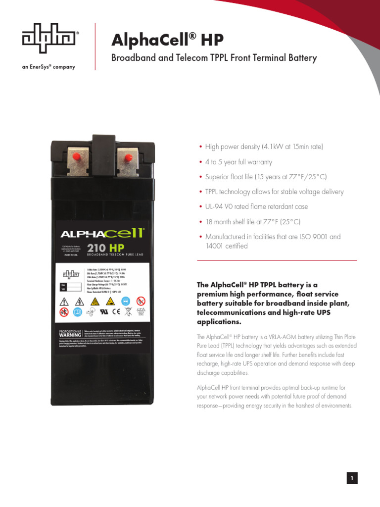 alphacellHPFT Datasheet | PDF