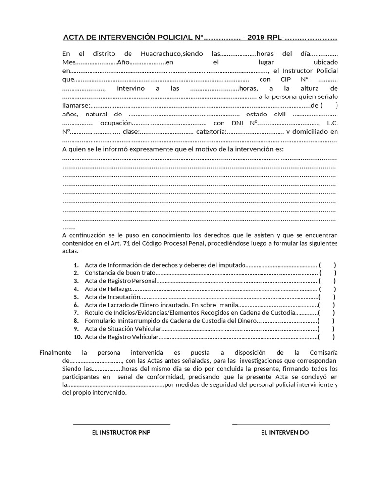 Actas PNP-NCPP-1 | PDF