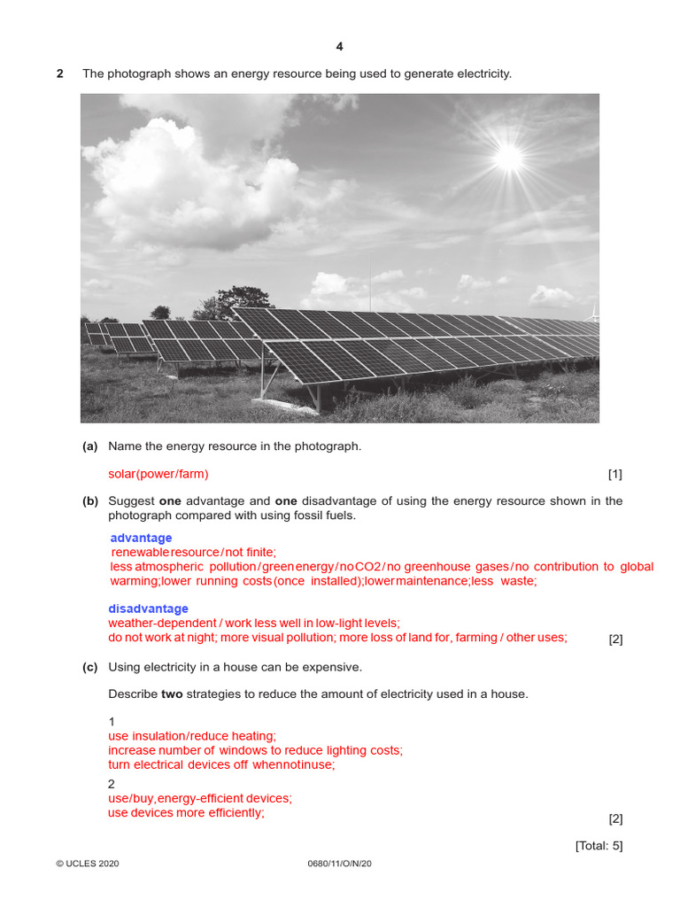 Chapter 2 ENERGY AND ENVIRONMENT Classifies Past Papers IGCSE ...