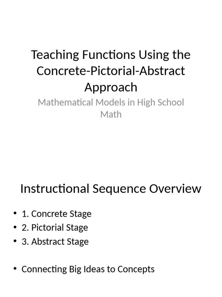 Concrete Pictorial Abstract Teaching Functions v2 | PDF