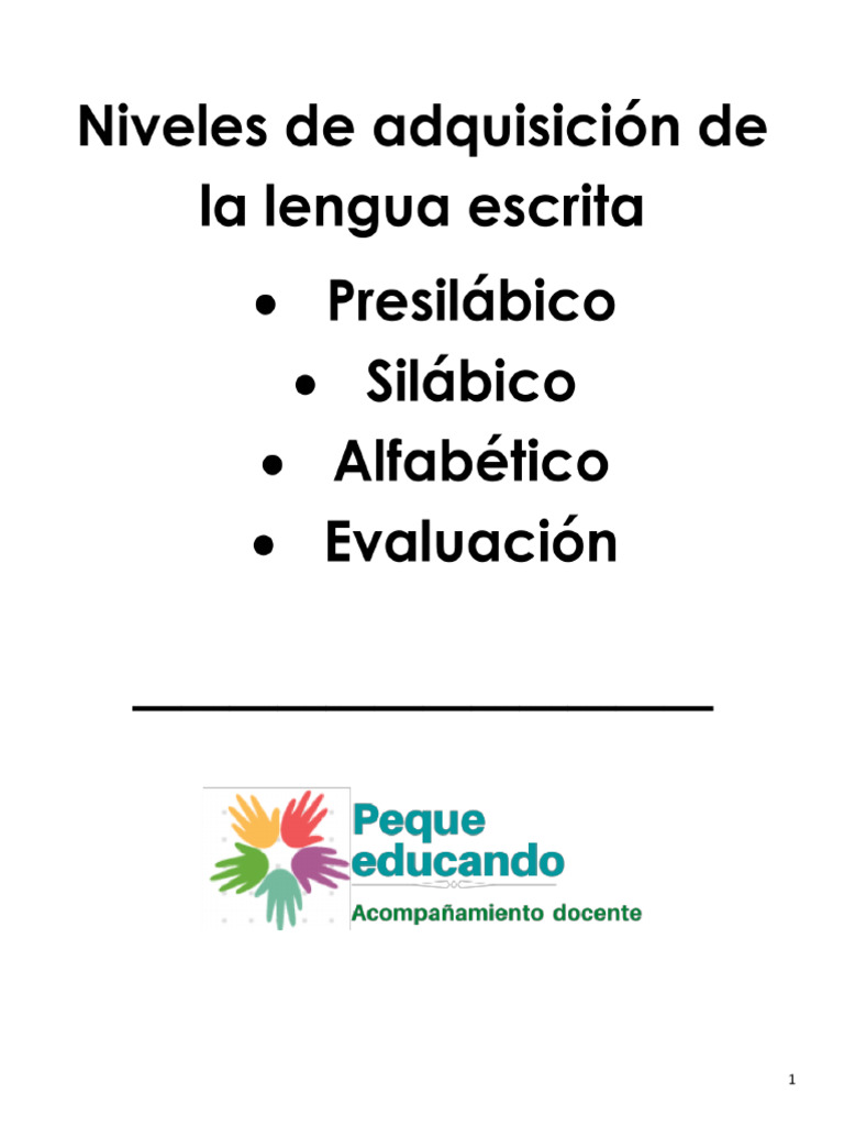 Niveles de Adquisición de La Lengua Escrita | PDF