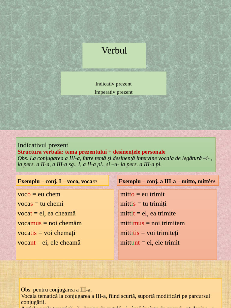 Indicativ Prezent Imperativ Prezent | PDF