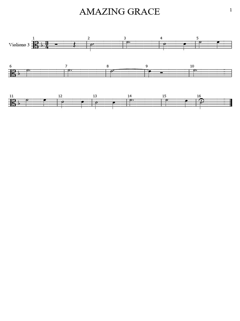 Amazing Grace - Viola II - Completa | PDF