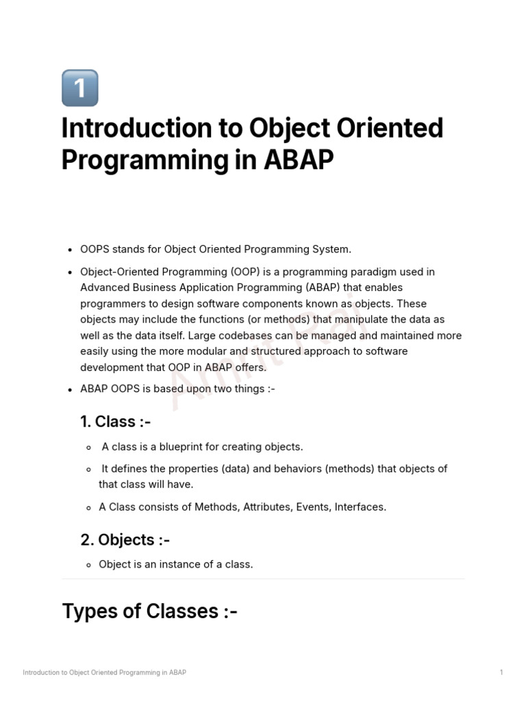 Oops Abap | PDF