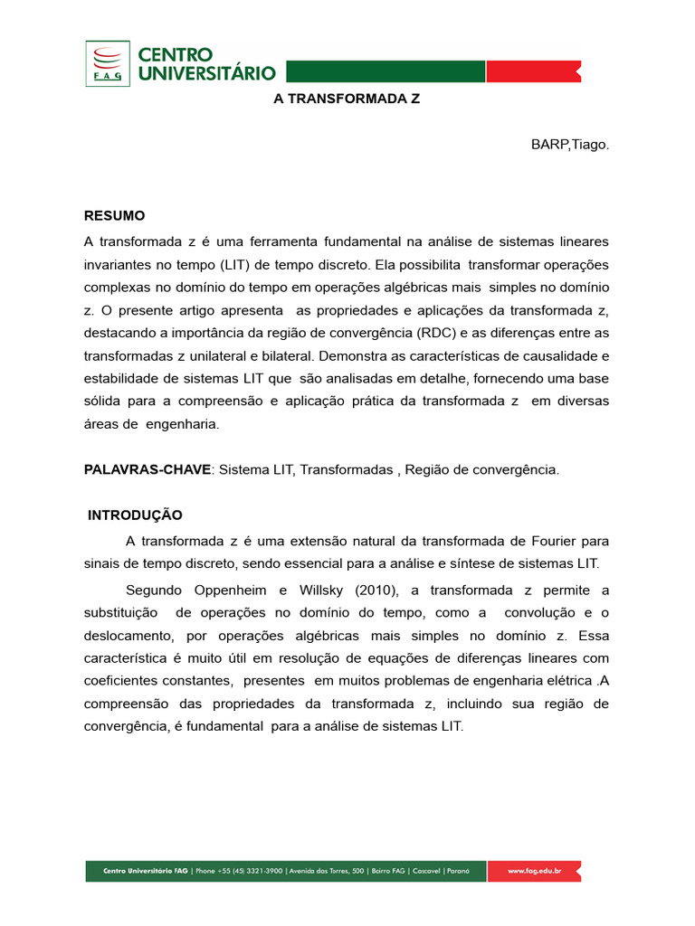 A Transformada Z | PDF