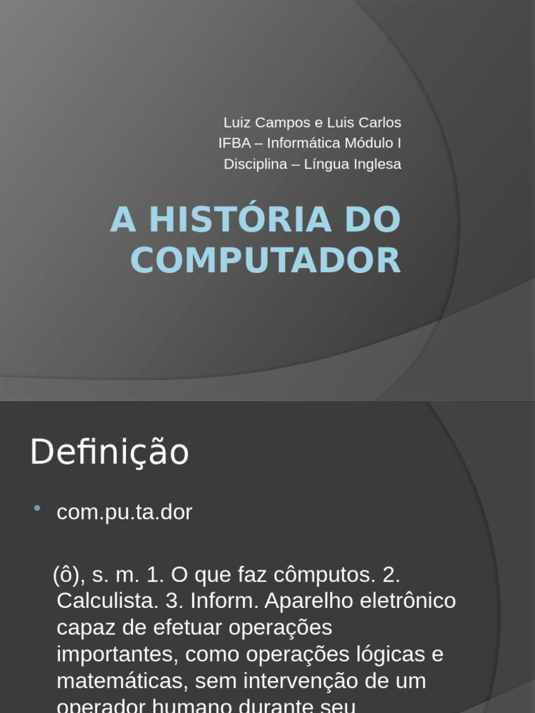 A História Dos Computadores | PDF