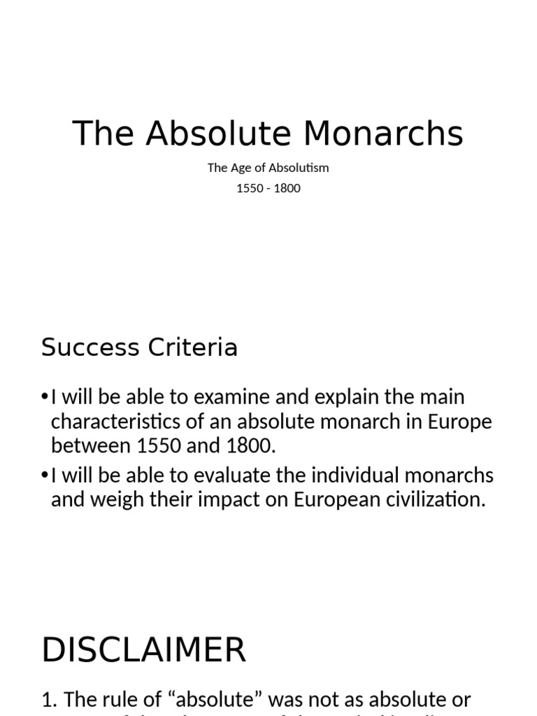 The Absolute Monarchs | PDF