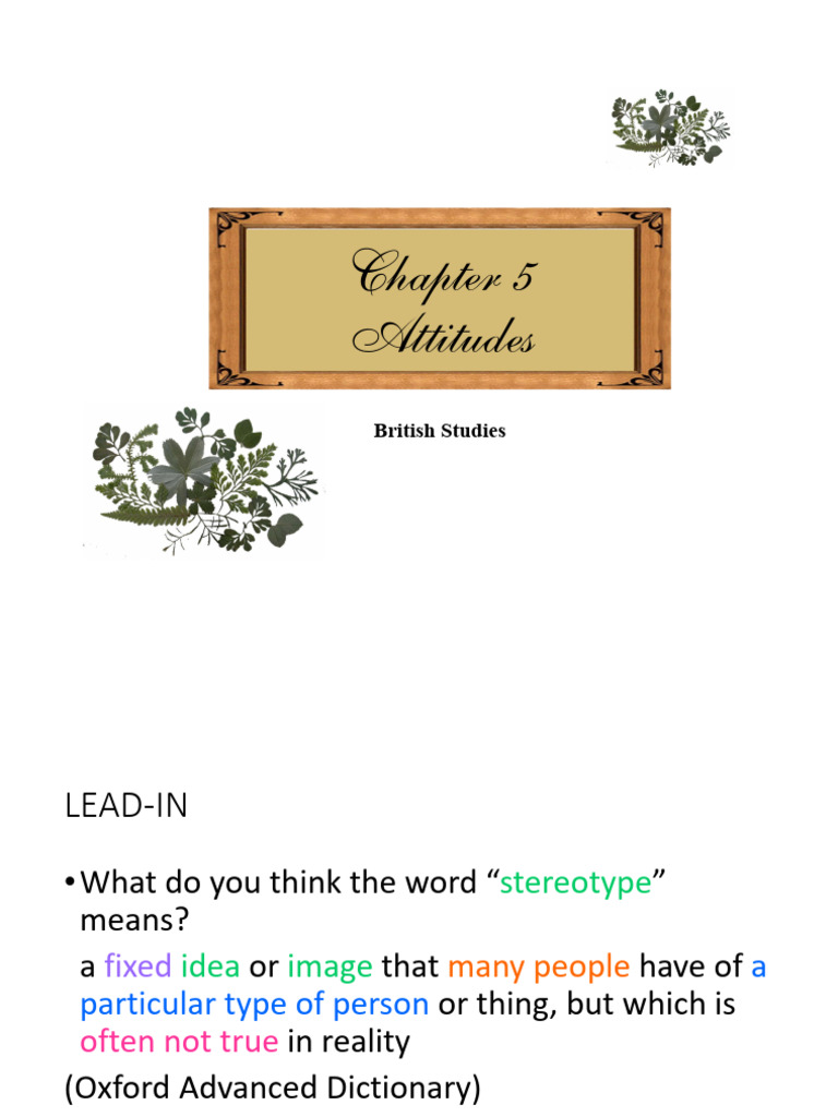 Chapter 5 - Attitudes | PDF