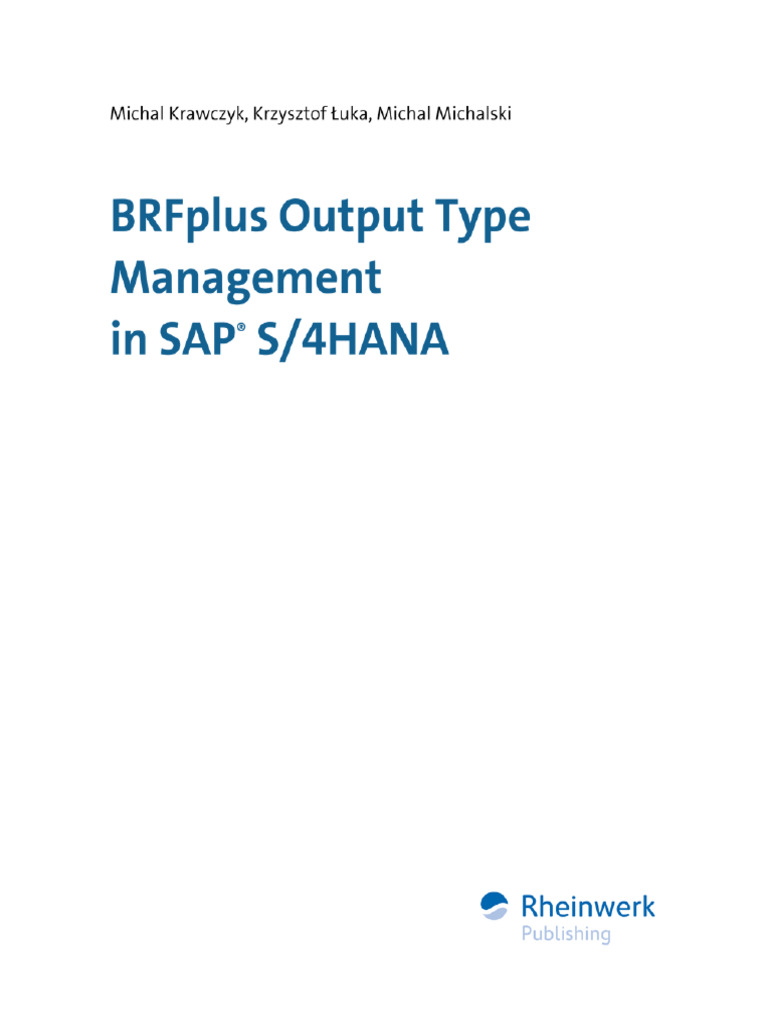 BRF Output Type Management in SAP S4HANA 1696067082 | PDF