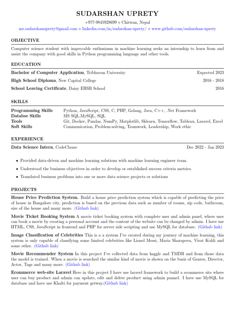 Sudarshan Resume | PDF