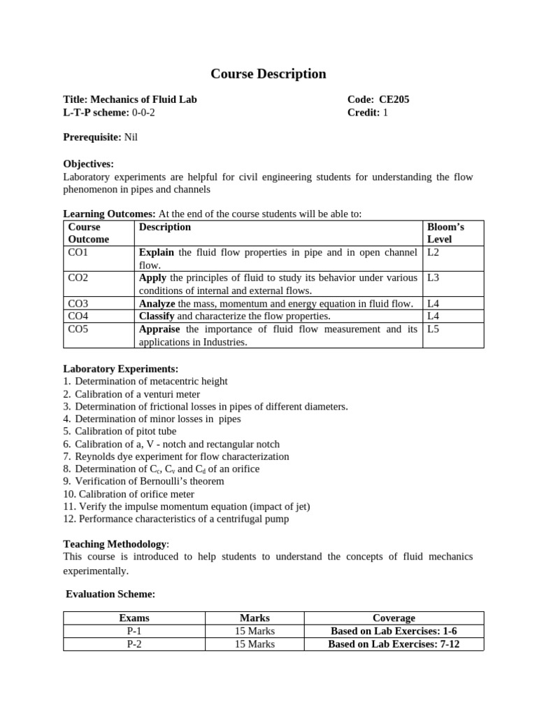 MOF Lab Course Description | PDF